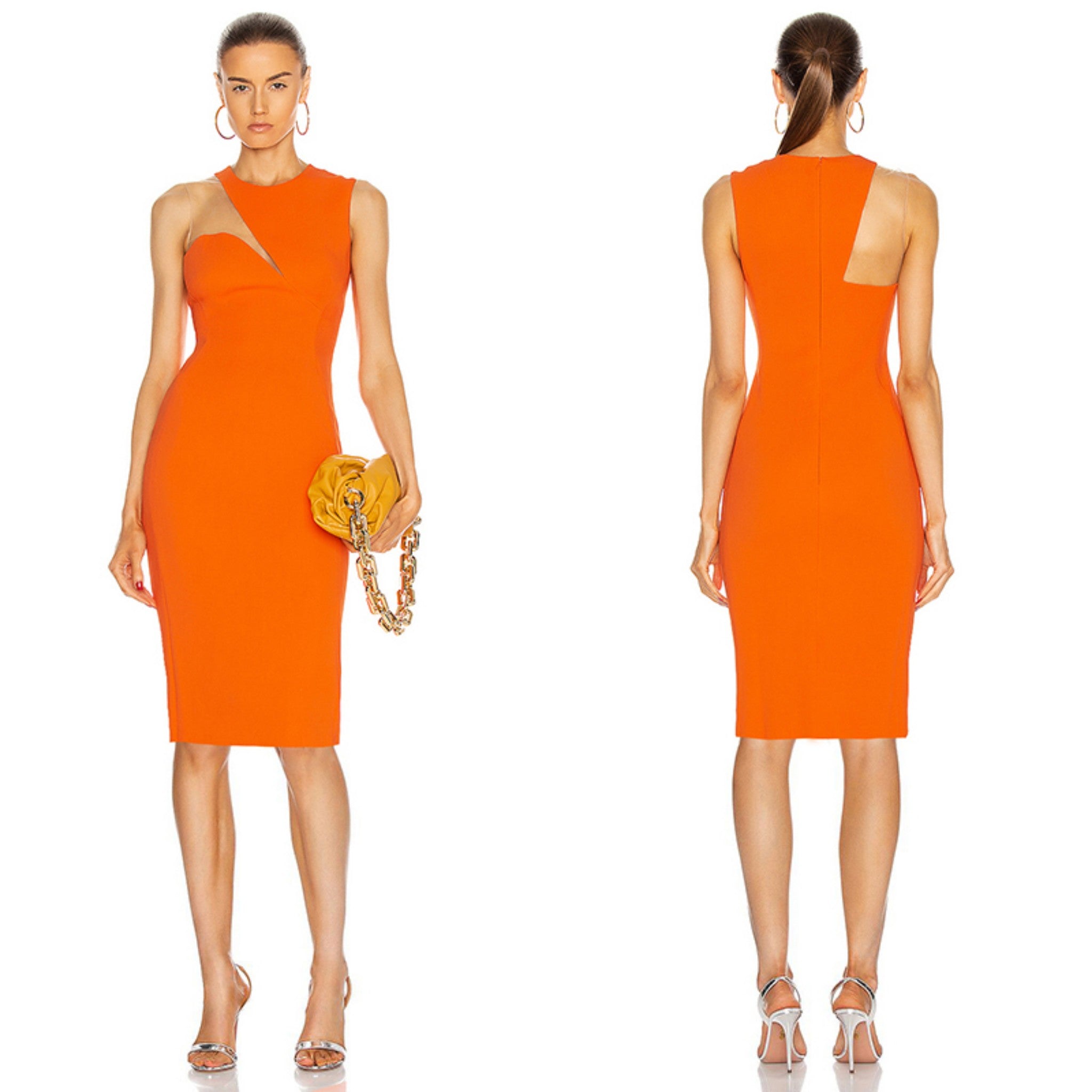 Mesh Cutout Bodycon Dress - Uniquely Branded